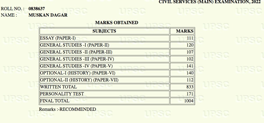 Muskan Dagar, AIR-72 CSE-22 GS & Ethics Topper – DecodeCivils by Mudit Jain