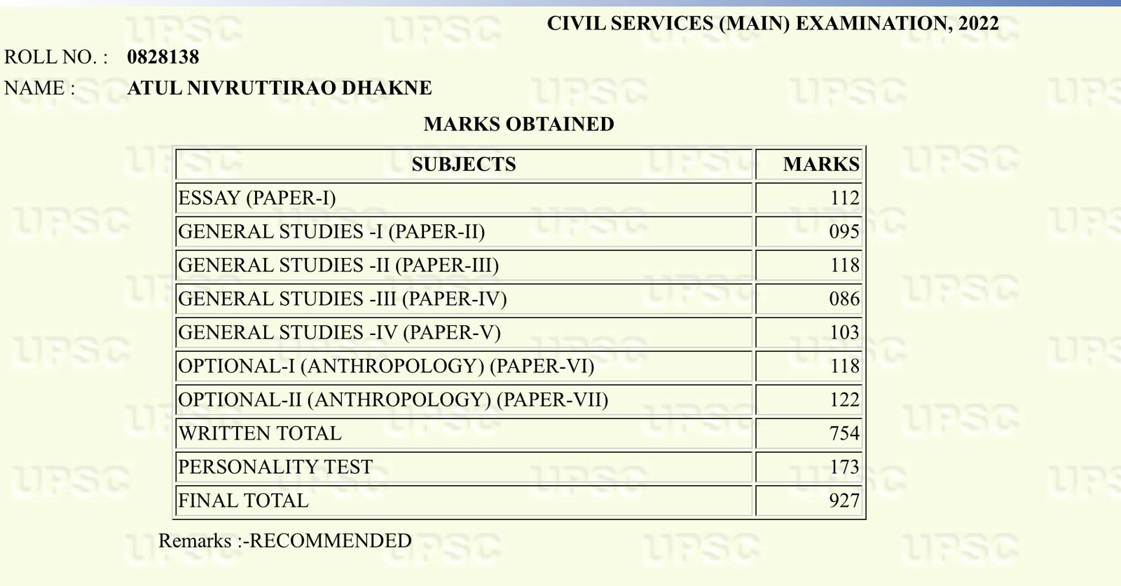 Atul Nivruttirao Dhakne, AIR-737 CSE-22 Prelims Strategy – DecodeCivils by Mudit Jain